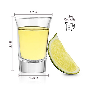 QAPPDA 1.2 Ounce Heavy Base Shot Glass Set, Whisky Shot Glasses 1.2 oz,Mini Glass Cups For liqueur,Double Side Cordial Glasses,Tequila Cups Small Glass Shot Cups Set Of 20 KTY1501……