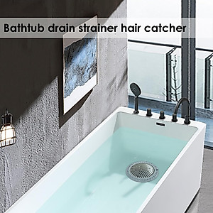 Huntonry Drain Hair Catcher, Shower Hair Drain Catcher, Shower Drain Cover, Bathtub Drain Strainer, Tub Hair Catcher, Bathroom Sink Strainer Hair Trap Filter, Bathroom Drain Defender, Flat, Round