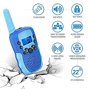 Wishouse Walkie Talkies 5 Pack Long Range, Family Wearable Radio for Kids Adults,Girls Boys Army Toys with Flashlight Lanyards for Outdoor Camping Games Cosplay Xmas Birthday Gift Children