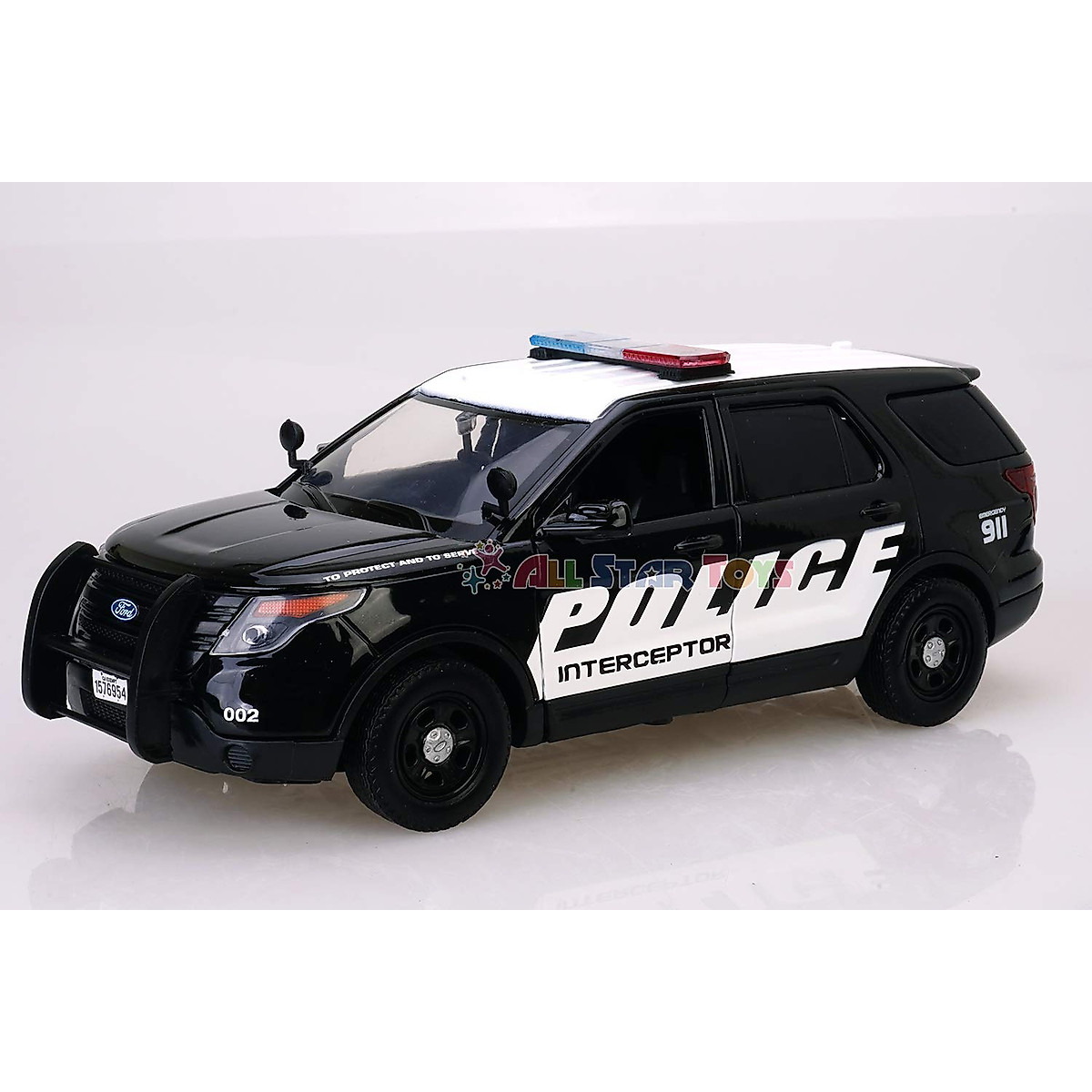 2015 Ford Interceptor Police Car Black/White 1/24 by Motormax 76954