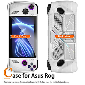 Miimall Compatible for ROG Ally Case, Shock-Absorption Anti-Slip&Scratch Slim Cover with Kickstand Military Grade Protector Case for Asus ROG Ally Handheld Game 2023 Accessories-White