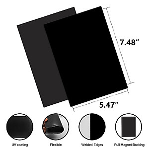 CHUNNIAO Black Magnetic Picture Frame 5X7 for Refrigerator-8 Pack,Black Photo Magnets Sleeves with Matte Film Cover,Less Reflection