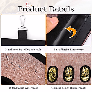 Bunny Hay Feeder Bag，Rabbit Hay Feeder Bag for Cage Guinea Pig Timothy Hay Dispenser Storage Manger Hanging Large Less Waste for Bunny (Light coffee color)