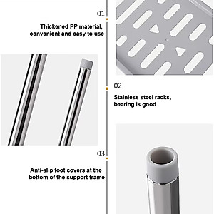 Atkits Adjustable Shelf Organizer Expandable Under Sink Organizer and Storage Multi-Use Under Kitchen Cabinet Storage Shelf,White
