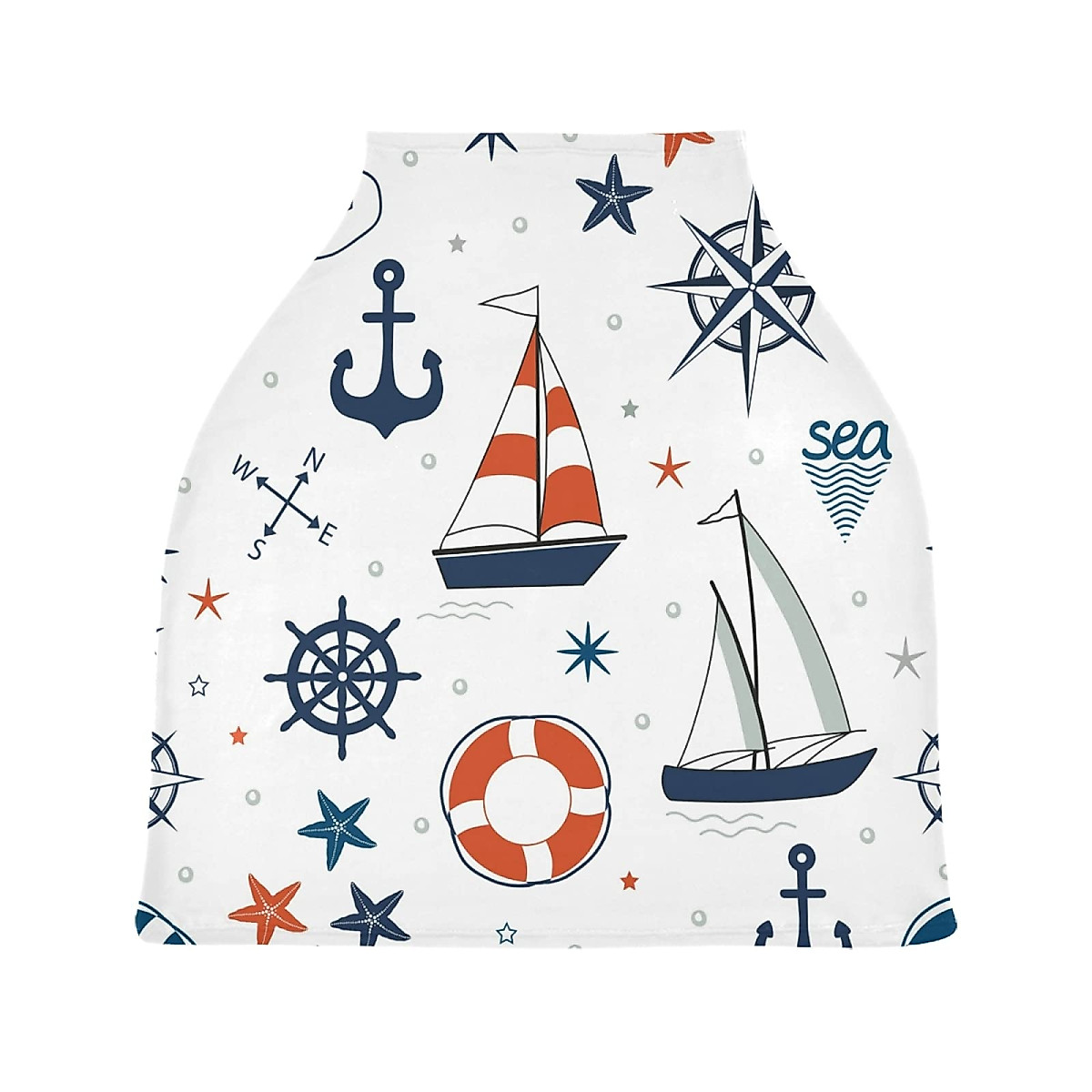 Nursing Cover Breastfeeding Scarf Sailboat Anchor Nautical- Baby Car Seat Covers, Stroller Cover, Carseat Canopy(8ya7h)