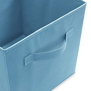 Casafield Set of 12 Collapsible Fabric Cube Storage Bins, Baby Blue - 11" Foldable Cloth Baskets for Shelves, Cubby Organizers & More