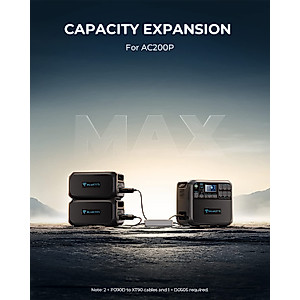 BLUETTI Expansion Battery B230, 2048Wh LiFePO4 Battery Pack for Power Station AC180 AC200MAX AC200L AC200P AC70 EP500Pro, DC Power Source w/ 100W USB-C, Extra Battery for Home, Emergency, Road Trip