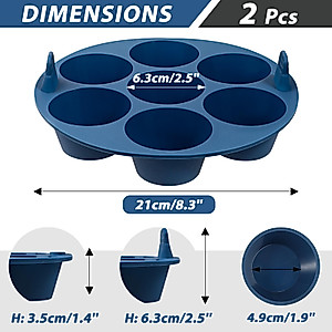 Webake 2PCS Silicone Air Fryer Muffin Pan for Baking 7 Cavity Air Fryer Silicone Cupcake Pans Non Stick Food Grade and BPA Free Muffin Tins Baking Cups