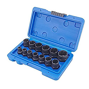 13Piece Multifunctional Impact Bolt Nut Remover Set Nut Extractor Socket Bolt Remover Tool With Storage Box 6.35-19mm Bolt Nut Screw Remover