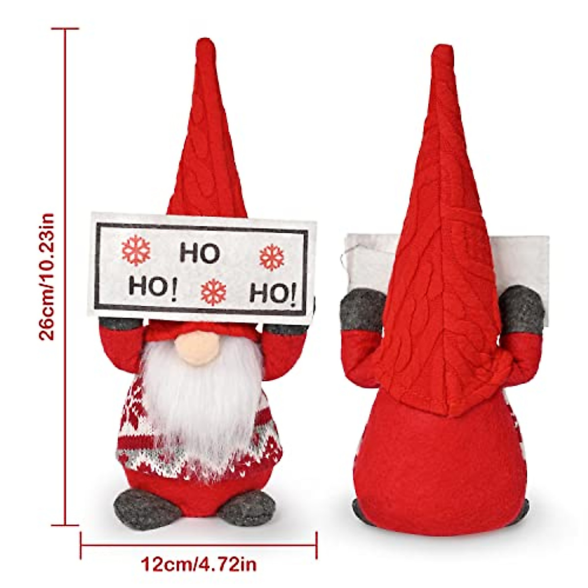 Mocoosy 2 Pack Lighted Christmas Gnome Plush Decorations, Handmade Swedish Tomte Gnome Ornaments with LED, Light Up Scandinavian Santa Elf Dolls Nordic Figurine for Holiday Xmas Table Tray Decor