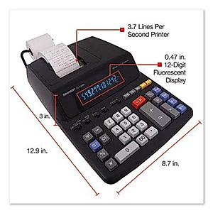 Sharp EL2196BL Standard Function Calculator, Black