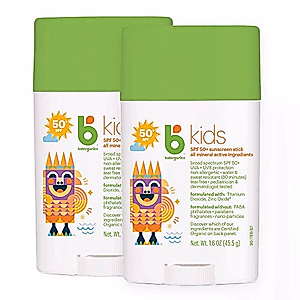 Babyganics SPF 50 Travel Size Kids Sunscreen Stick UVA UVB Protection | Water & Sweat Resistant |Non Allergenic, 1.6oz (Pack of 2)