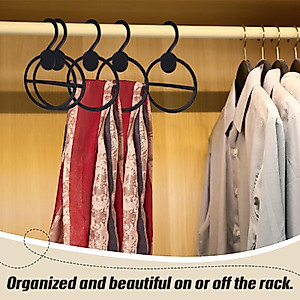 FoldTier 50 Pcs Scarf Hanger Plastic Scarf Holder Organizer Space Saving Scarf Organizer Clothes Hanger for Scarves Headscarves Clothing Sorting Storing (Black)