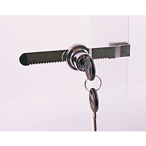FJM Security 0220-KA Sliding Door Ratchet Lock with Chrome Finish, Keyed Alike