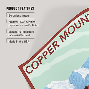 Lantern Press 16x24 Inch Giclee Art Print Wall Decor, Copper Mountain, Colorado, Downhill Snowboarder