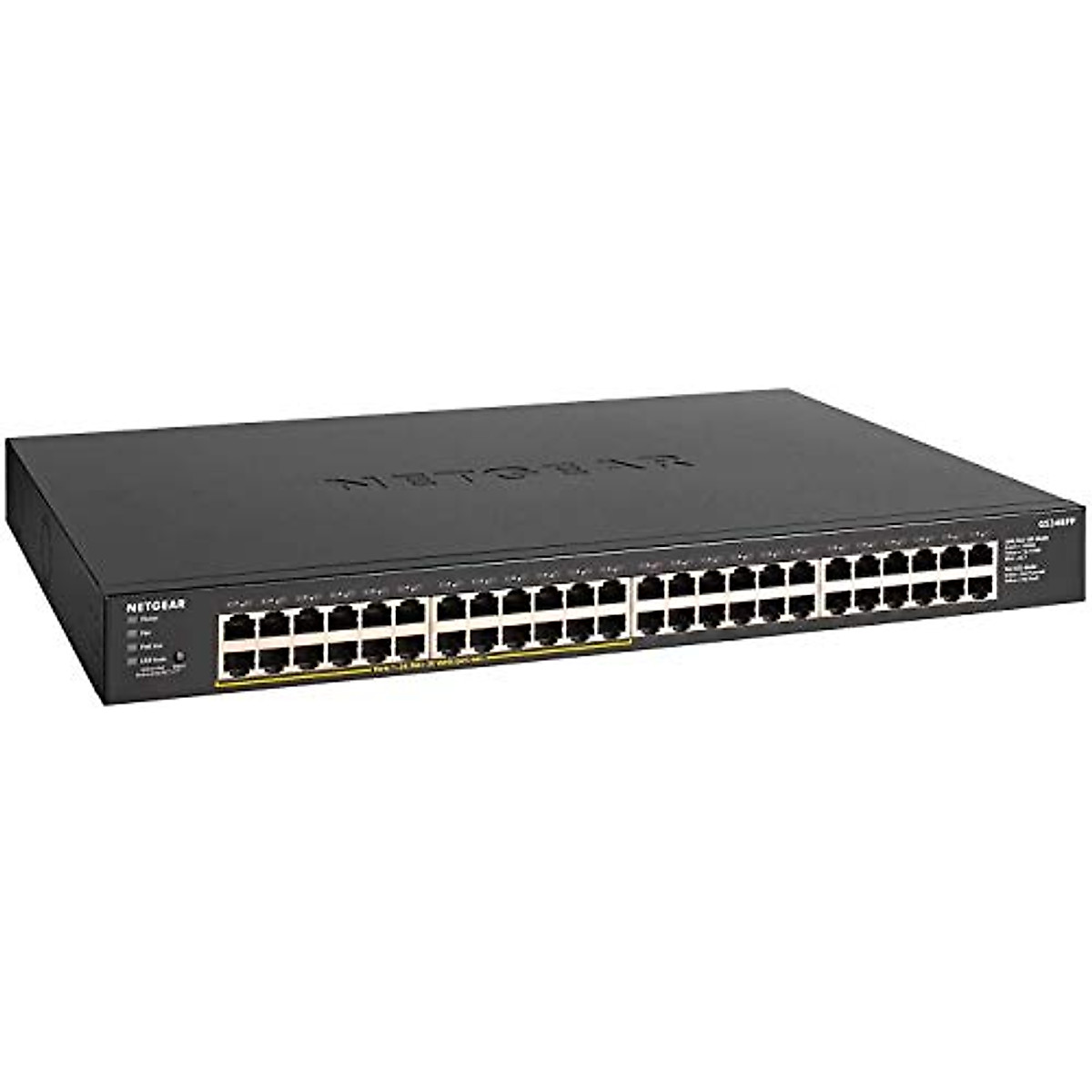 NETGEAR 48-Port Gigabit Ethernet Unmanaged PoE+ Switch (GS348PP) - with 24 x PoE+ @ 380W, Desktop/Rackmount, Sturdy Metal