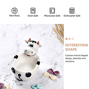 Ceramic Mixing Bowls Ceramic Salad Bowl Fruit Bowl Cereal Bowl Decorative Animal Cow Dessert Bowls Porcelain Bowls for Kitchen Ceramic Fruit Bowl