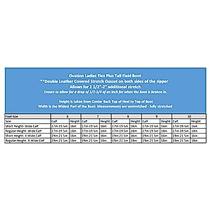 Ovation Women's Durable Stylish Equestrian Horse Riding Tall Extra Wide Calf Leather Flex Plus Field Boot, Short, 8 X