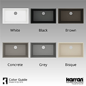 Karran QU-812 Undermount 32.5 in. Large Single Bowl Quartz Kitchen Sink in Concrete