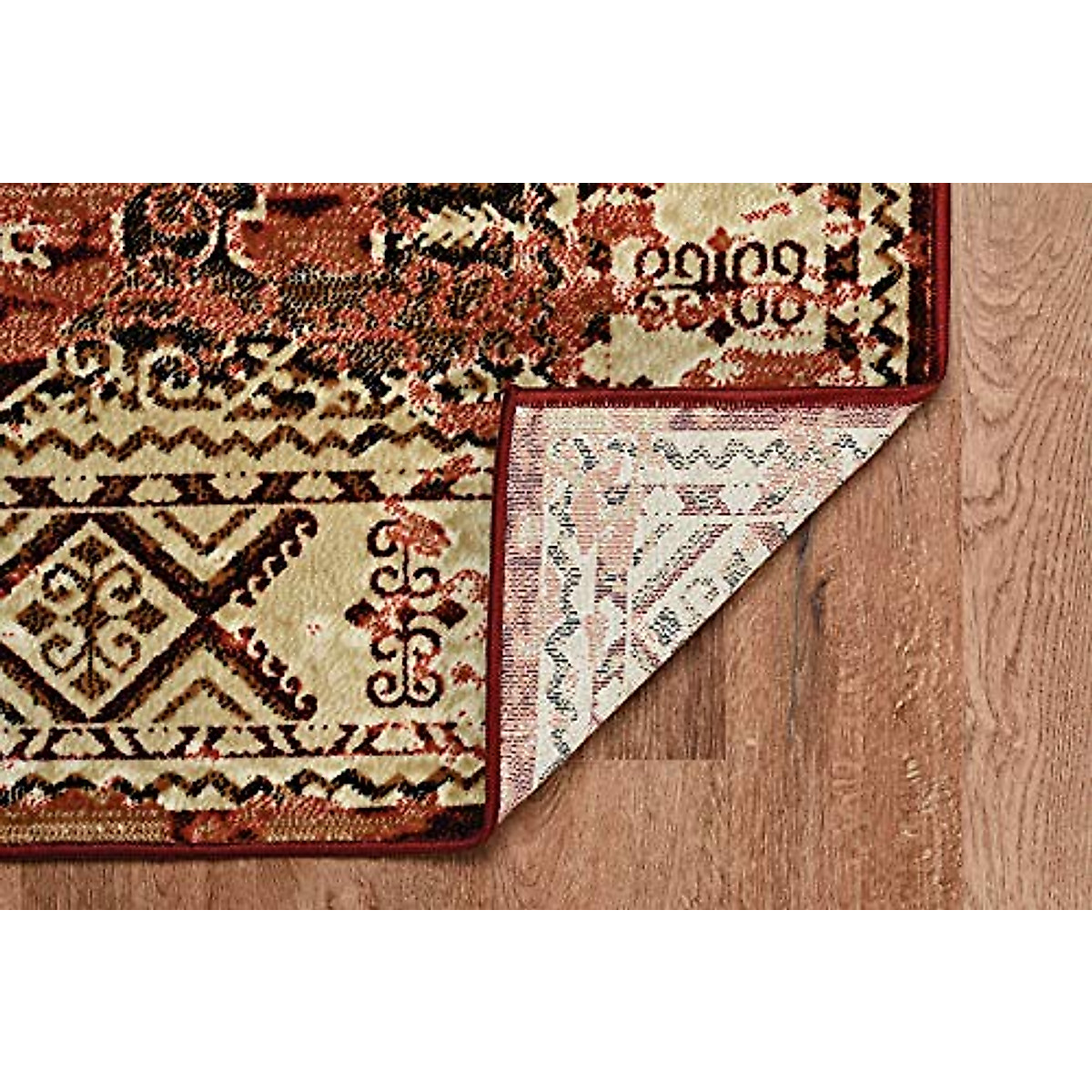 Linon RUGVT5081 Vintage Collection Nain RD 8x10, Red, 8' x 10'