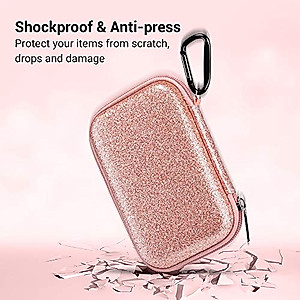 ULAK MP3 MP4 Player Case Bag Compatible with iPod Touch 7th/6th/5th Generation/Soulcker/Sandisk MP3 Player/G.G.Martinsen/Sony NW-A45 Fit for Earphones, USB Cable, Memory Cards, Glitter