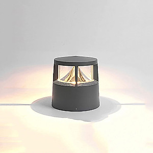 KAIKEA Black Cylindrical Post Light Fixture for Exterior House Porch LED Patio Outside Deck Garage Yard Driveway Home Lawn Walkway Pillar Light Garden Landscape Pedestal Lamp Fixture