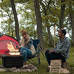 TIKI Brand Retreat Fire Pit Screen and Poker, Fire Pit Screen - Spark Protector for Outdoor Fire Pit | 18 x 11 x 7 inches, Fire Pit Poker | 32.9 x 3.8 x 3.8, Gold and Black, 132000968