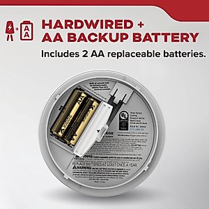 Kidde Hardwired Smoke Detector, AA Battery Backup, Interconnectable, LED Warning Light Indicators, 4 Pack