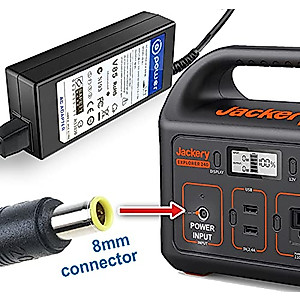 T-Power 12V~24V Charger for Jackery Portable Power Station Explorer 160 240 300 E160 E240 E300 HLS-290 Peak 150w 400W PN: 32120000, 56101600 Power Supply Ac Dc Adapter