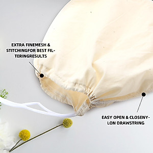 organic cotton cold brew coffee bag For Toddy, OXO Systems, Cold Brew Makers, and Mason Jars - cold brew bags reusable(Large 12" x 12")-2 pack