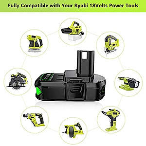 BATTOOL Upgraded 3800mAh P102 Replacement Battery Compatible with Ryobi 18V Battery Ryobi ONE+P108 P102 P103 P104 P105 P107 P109 P122 Cordless Power Tools Battery with LED Indicator 2Packs