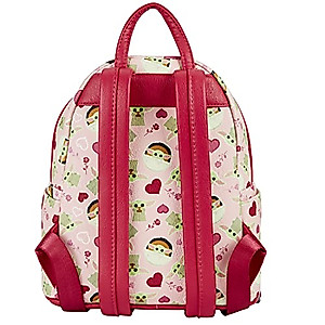 Loungefly Star Wars Baby Yoda Pink All Over Print Womens Double Strap Shoulder Bag Purse