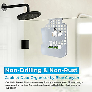 Blue Canyon 2 Tier Over Cabinet Basket, Over Door Cabinet Organiser Kitchen Storage, No Drill Bathroom Shelf, Non-Rusting Storage Shelves, Over Cabinet Storage, Over Cabinet Door Storage