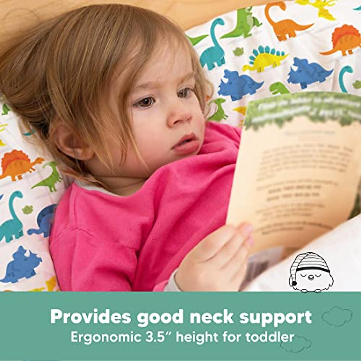 KeaBabies Toddler Pillow with Pillowcase and Toddler Pillowcase for 13X18 Pillow - 13X18 Soft Organic Cotton Toddler Pillows for Sleeping - Organic Toddler Pillow Case for Boy, Kids