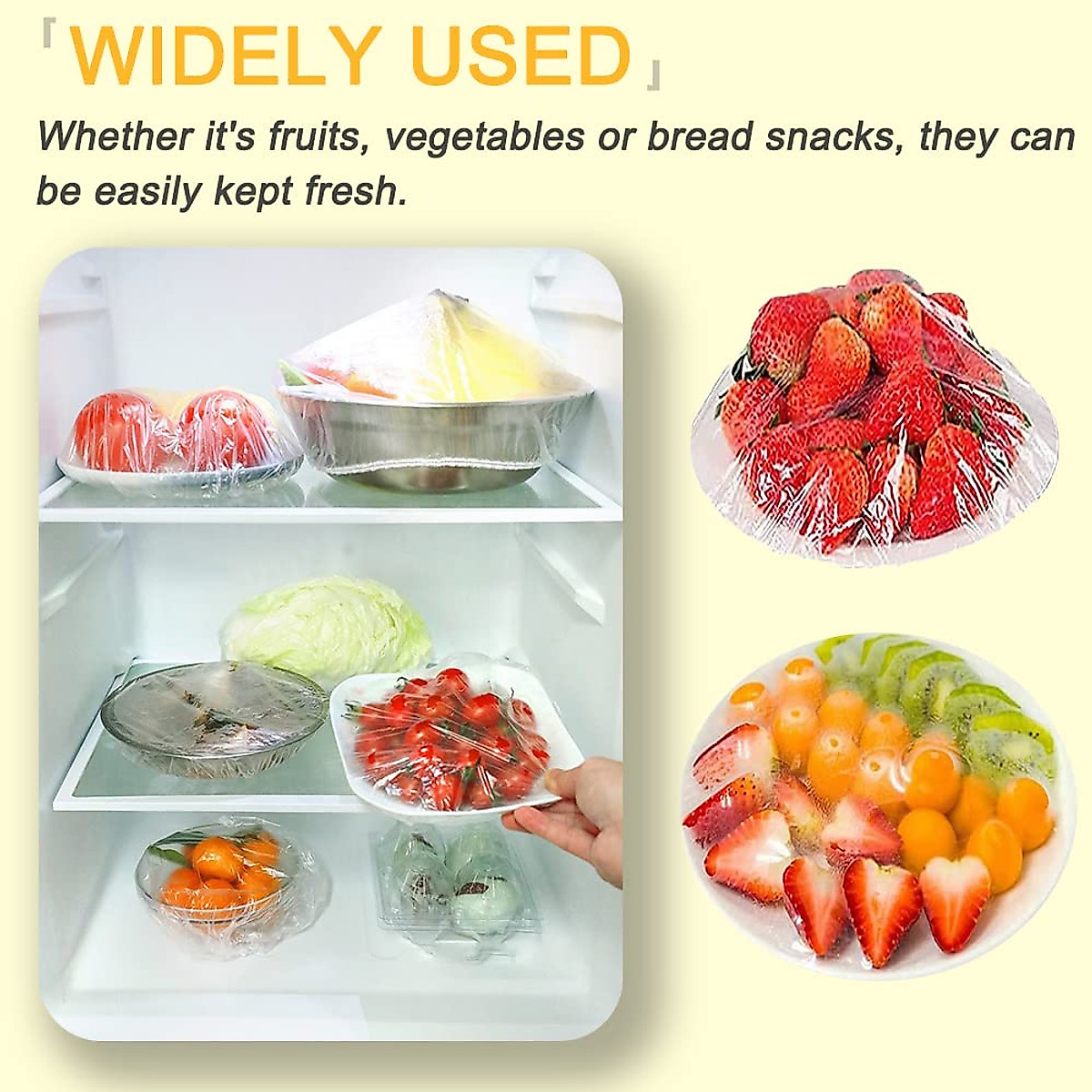 HangYu 200Pcs Plastic Bowl Covers Elastic Wrap Cover Fresh Keeping Bag Bread Bowl Cover Sourdough Cover Banneton Covers for Proofing Rising