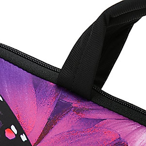 AUPET 16 16.5 17-17.3-Inch Water Resistant Neoprene Sleeve Notebook Neoprene Messenger Case Tote Bag with Outside Handle and Adjustable Shoulder Strap & Extra Pocket(Purple Butterfly)
