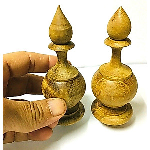 Sittikatechai 4” High 1 6/8” Dia. Teak Wooden Round Finial Replacement for Bed Post Clock Furniture Décor