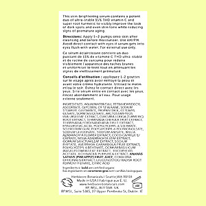 HERBIVORE Nova Brightening Serum for Face – 15% Vitamin C + Turmeric to Visibly Improve the Look of Dark Spots and Even Skin Tone, Plant-based, Vegan, Cruelty-free, 30mL /1 oz