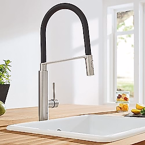 GROHE 31492DC0 Concetto Semi-Pro Kitchen Faucet with Pull-Out Sprayer Supersteel (Stainless Steel)