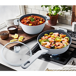 Innerwell Pots and Pans Set Nonstick - 6 Pcs Cookware Set with Detachable Handle, Nonstick Ceramic Coating Deep Frying Pan & Saucepan & Stockpot, Dishwasher & Oven Safe, Suitable for All Stovetops