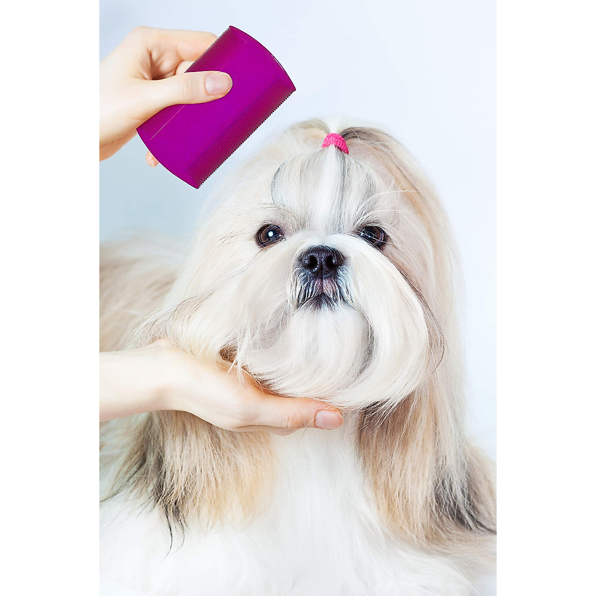 Pets First Large Rubber Pet Curry Comb For Smooth Shiny Fur | Flexible Bristles for Comfortable Grooming - Adjustable for Any Size - Compact and Ergonomic Design