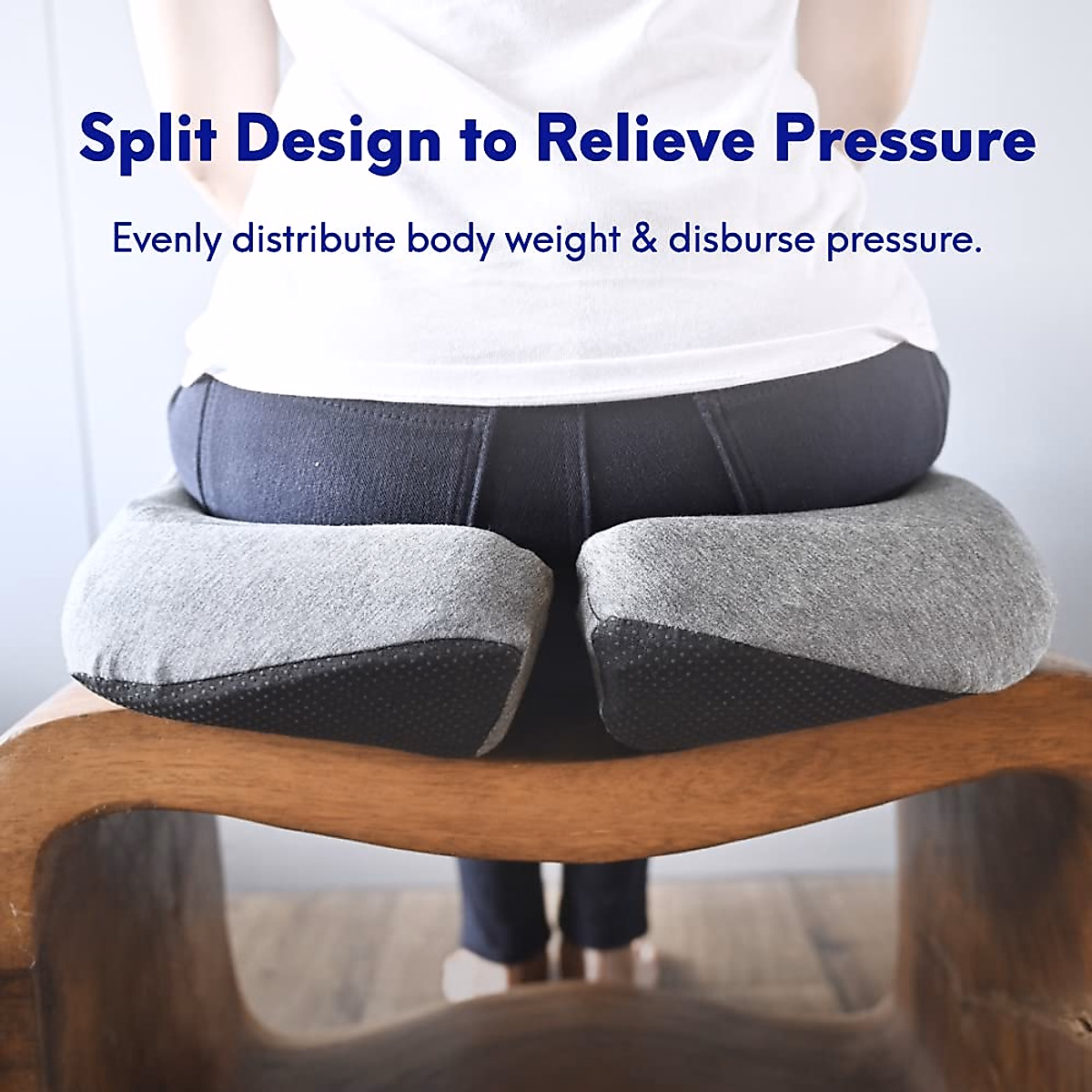 Cushion Lab Patented Pressure Relief Seat Cushion for Long Sitting Hours on Office & Home Chair - Extra-Dense Memory Foam for Soft Support. Car & Chair Pad for Hip, Tailbone, Coccyx, Sciatica - Black