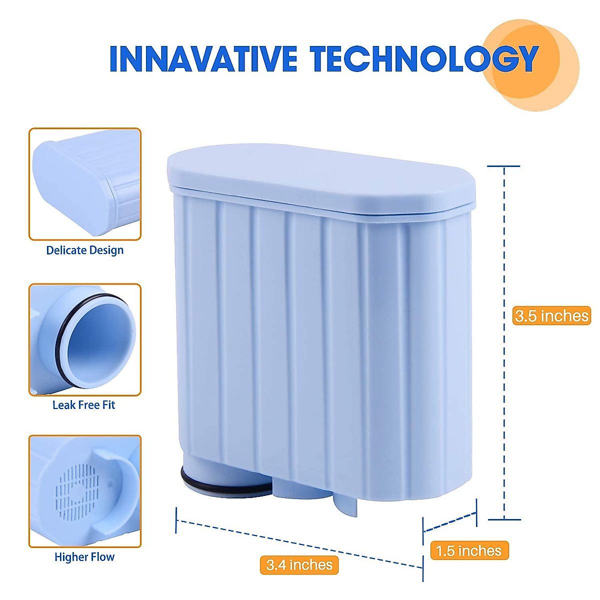 Coffee Water Filter Replacement for AquaClean CA6903/10/00/01/22/47, CA6707/00/10, CMF009, Philips 2000/3000/3100/4000/5000, 421946039401, 421944050461 Coffee Machine, 3Pack by PUREPLUS