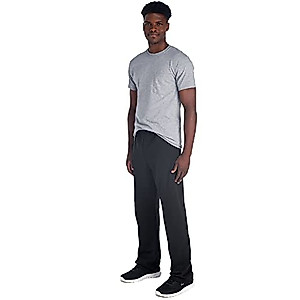 Jerzees mens Fleece Sweatpants, Open Bottom - Black, Large US