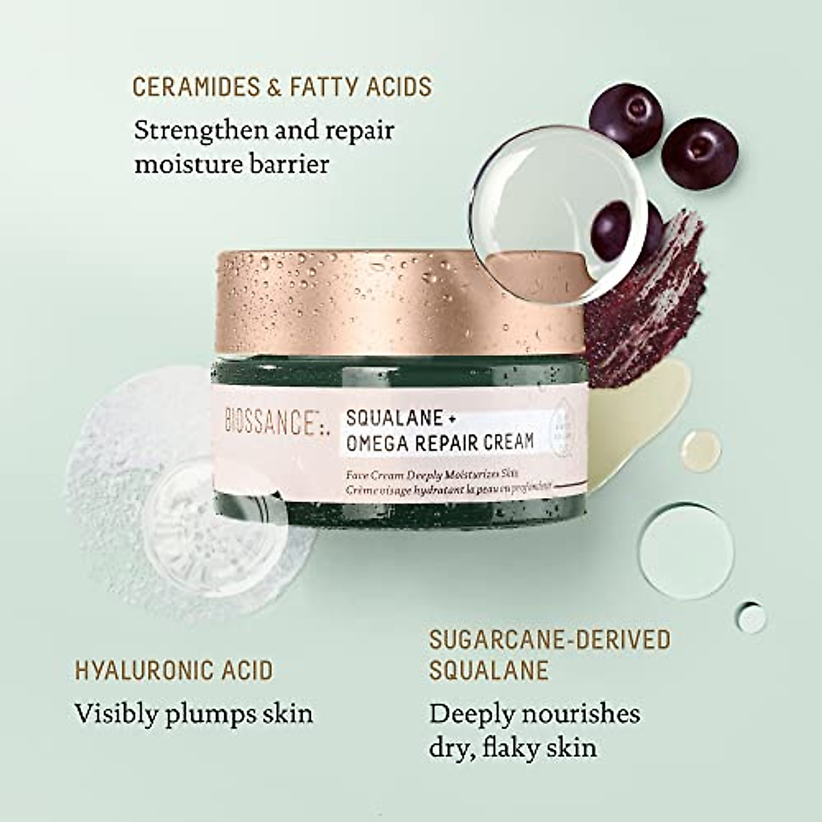 BIOSSANCE Squalane + Omega Repair Cream, 50ml