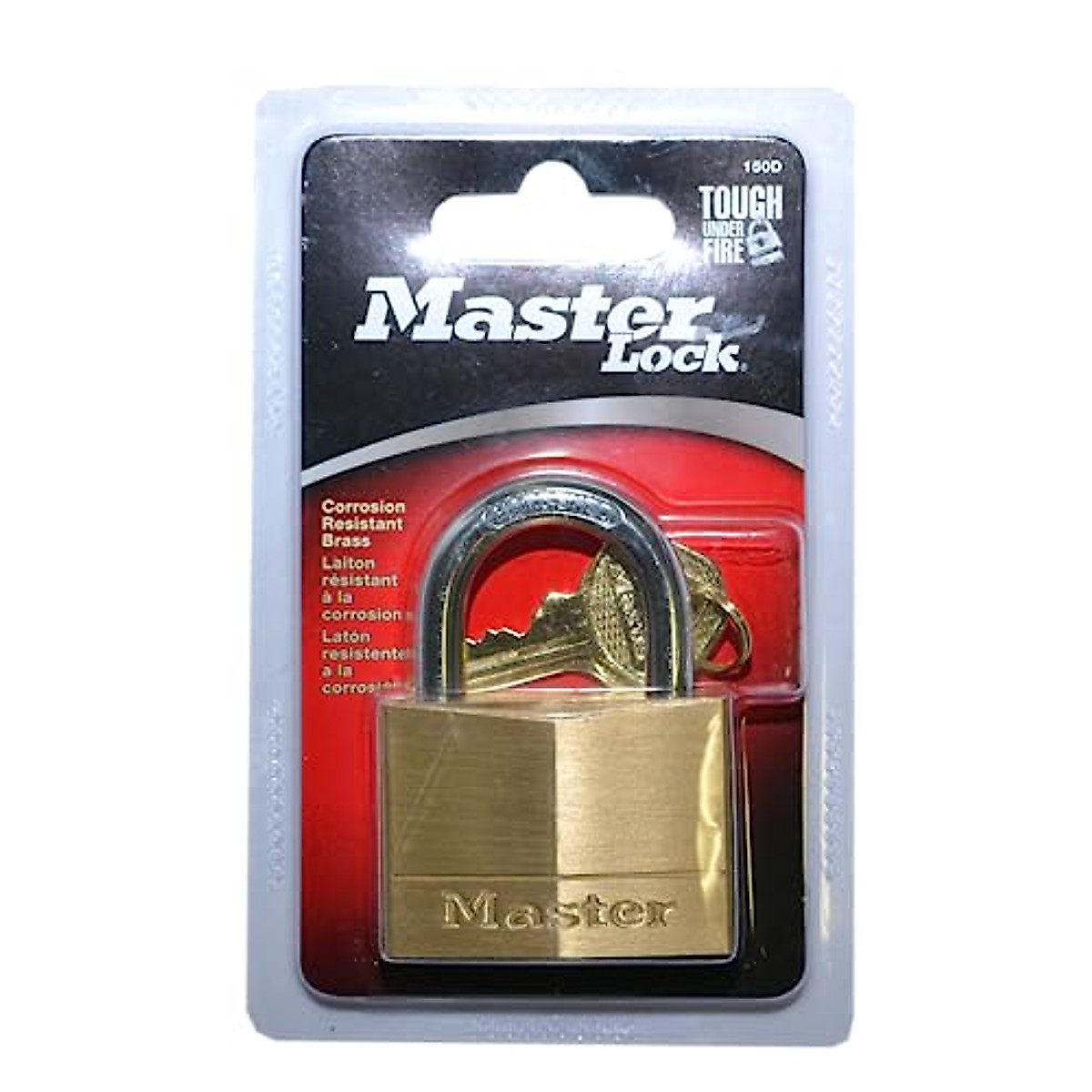 Master Lock 150D Brass Padlock, Silver