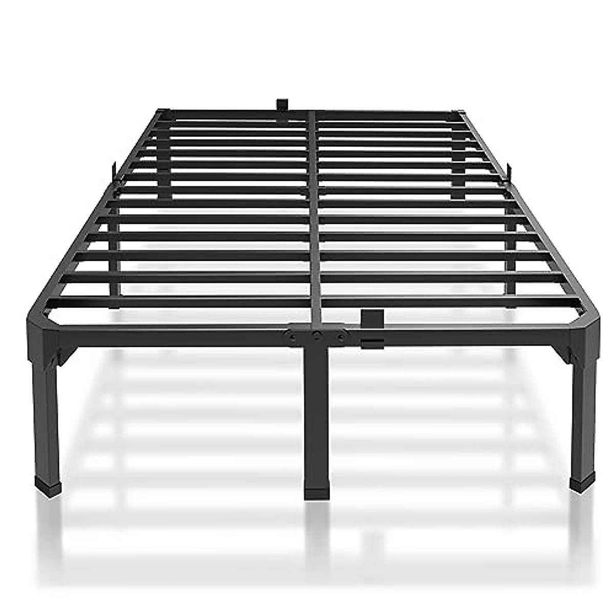 Superay 14 Inch Metal Twin Bed Frame with Mattress Slide Stopper - Single Black Basic Anti Squeak Steel Slats Platform, Easy Assembly Heavy Duty Noise Free Bedframes, No Box Spring Needed