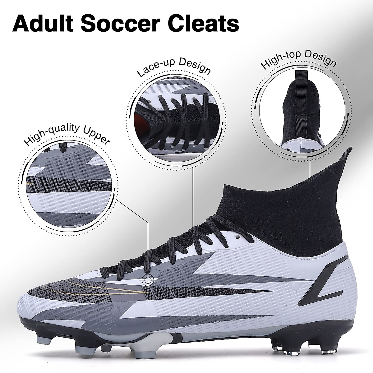 Soccer Cleats Mens Women Soccer Shoes Gmens Football Cleats Tacos De Futbol para Hombre Guayos De Fútbol Football Shoes Youth Professional Turf Soccer Training Shoes High Top Football Boots AG/FG