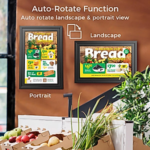 Sungale CPF1068+ Upgraded 10.1" Digital Signage, Faster Hardware, New Frame Design, Auto-Rotate, 16GB, APP Control, Horizontal/Vertical, Wall/Desk Mount, Promote Business, Products, Services, Events