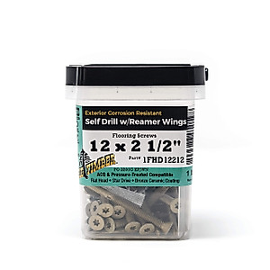 Big Timber 1FHD12212#12 by 2-1/2-inch T-25-drive bit Flat Head Self Drill Star Drive Screws with Reamer Wings-Exterior,(56 per Box)